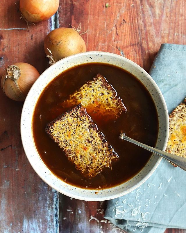 Parisian Onion Soup from How to Cook a Wolf by MFK Fisher